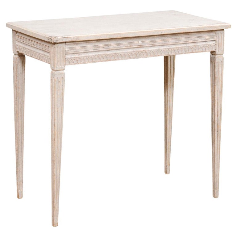 Swedish Gustavian Period 1800s Painted Wood Console Table with Carved ...