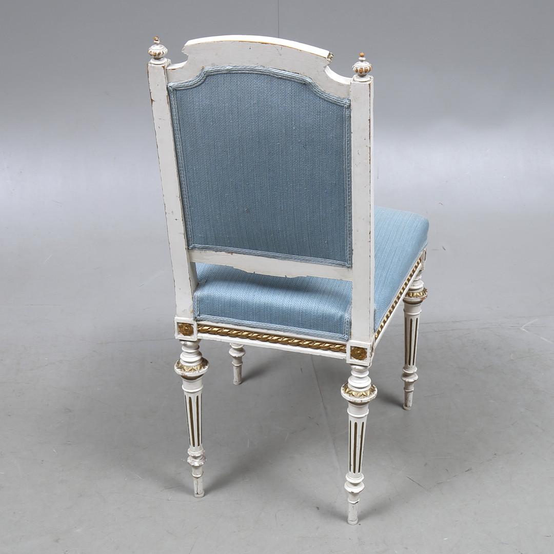 Swedish Gustavian Single Chair White Color Gold Detail, Early 1900s For ...