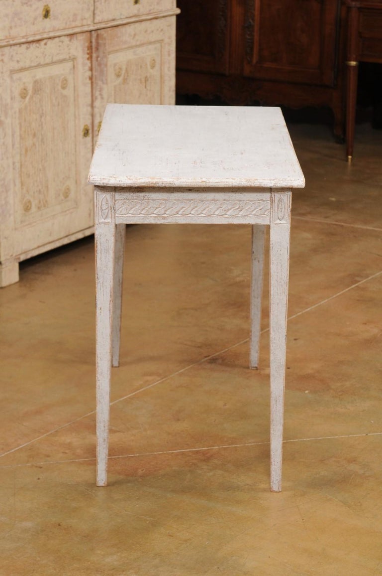 Swedish Gustavian Style 1850s Painted Console Table with Carved ...