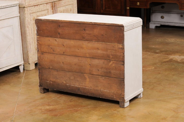 Swedish Gustavian Style 1860s Painted Three-Drawer Chest with Greek Key ...