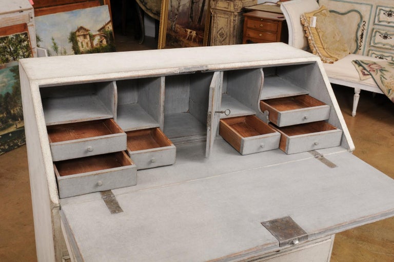 Swedish Gustavian Style 19th Century Painted Slant Front Desk with ...