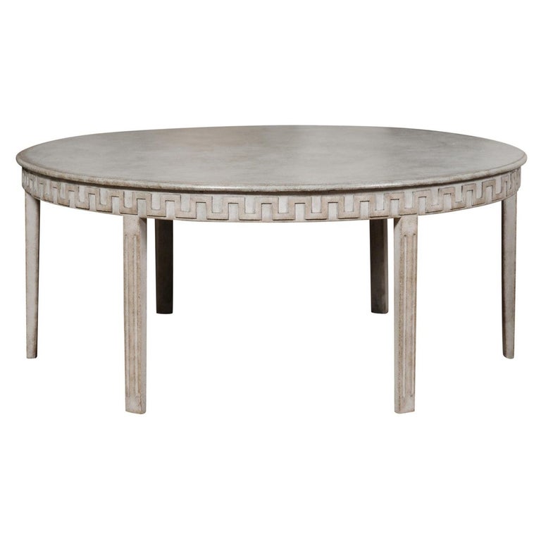 Swedish Gustavian Style 20th Century Painted Dining Table with Meander ...