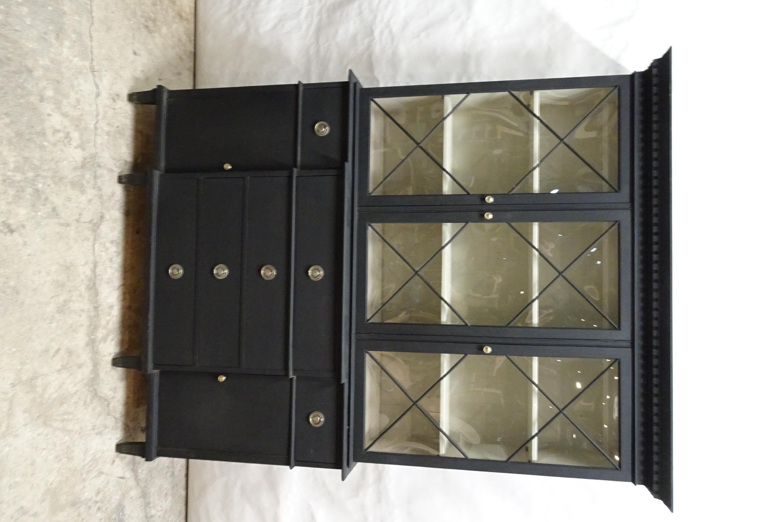 Swedish Gustavian Style Glass Top Cabinet For Sale at 1stDibs