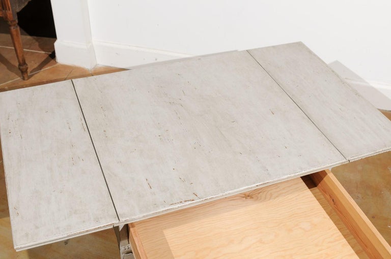 Swedish Gustavian Style Painted Coffee Table with Drop Leaves, 20th ...