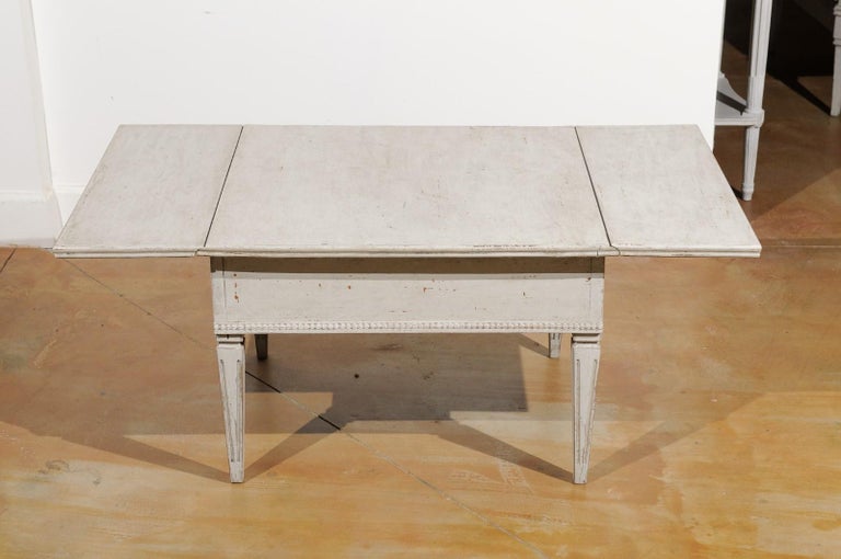 Swedish Gustavian Style Painted Coffee Table with Drop Leaves, 20th ...