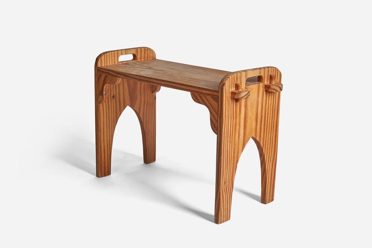Swedish Designer, Stool, Solid Pine, Sweden, 1967 For Sale at 1stDibs