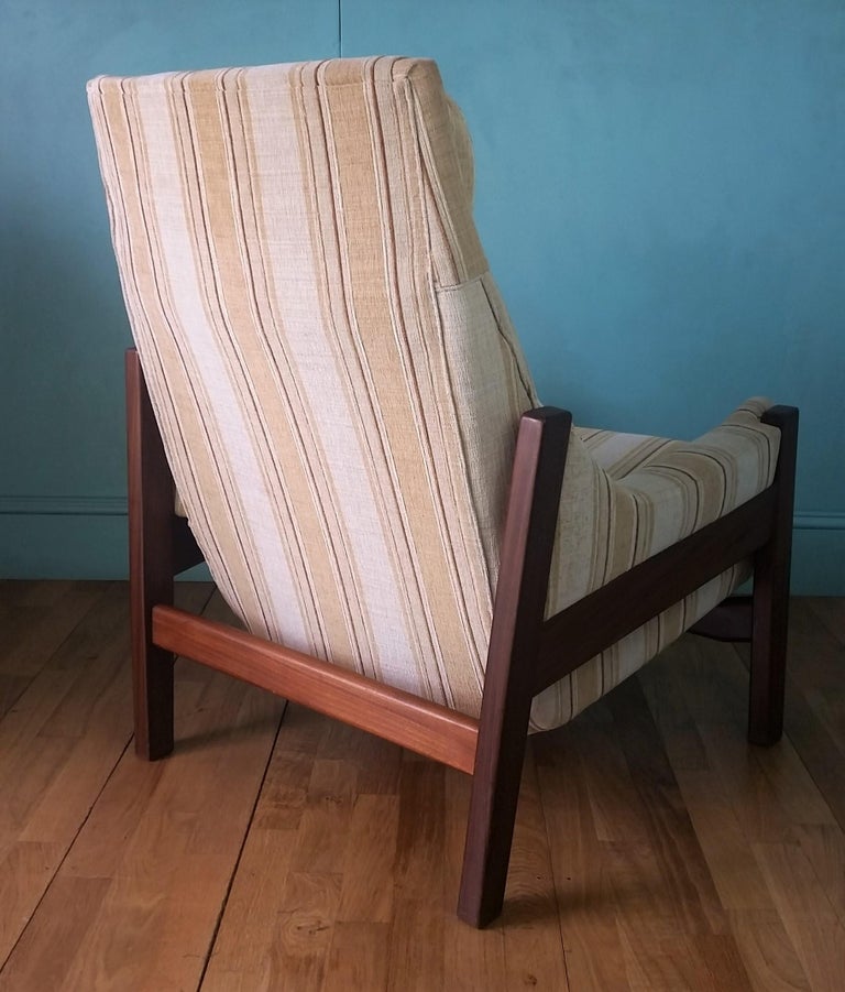 Swedish High Back Lounge Chair, 1960's For Sale at 1stDibs