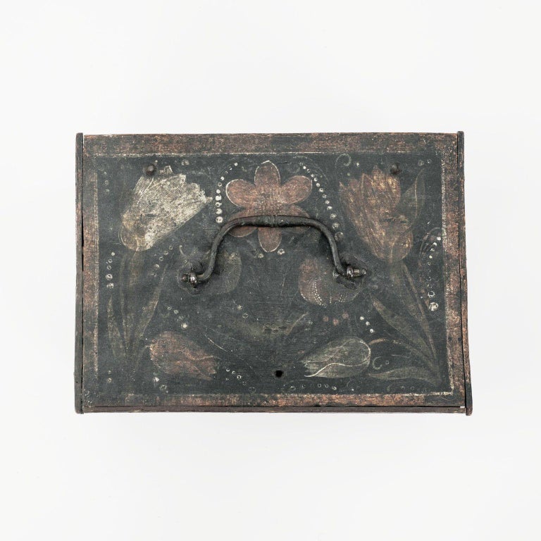 Swedish Hinged Box 'or Small Coffer' in Original Paint at 1stDibs