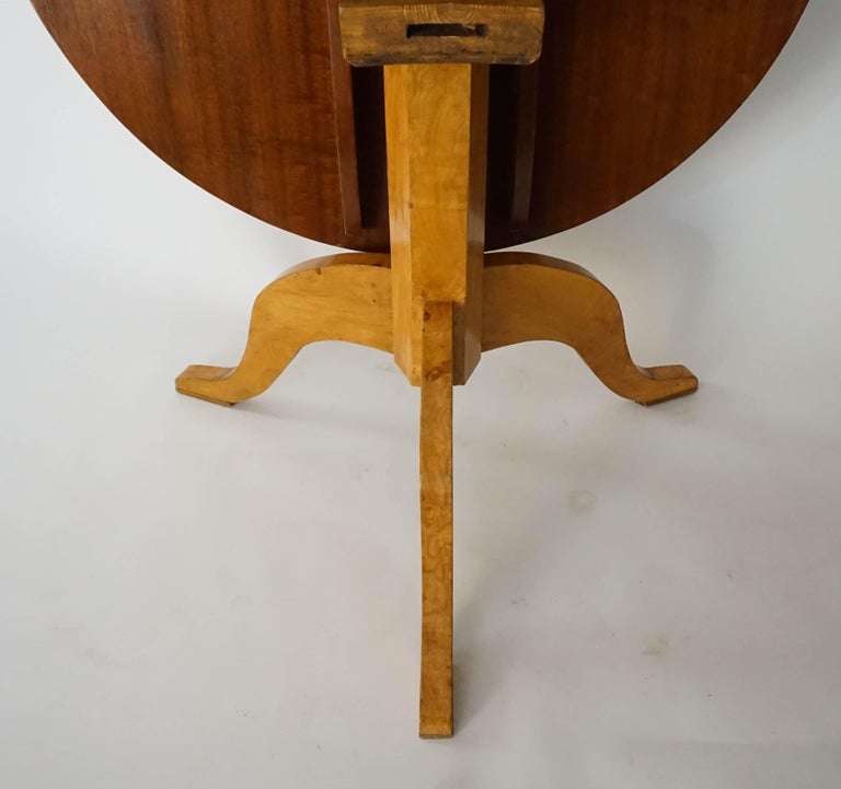 Swedish Karl Johan Style Burled Birch Root Round Tilt-Top Table, circa ...