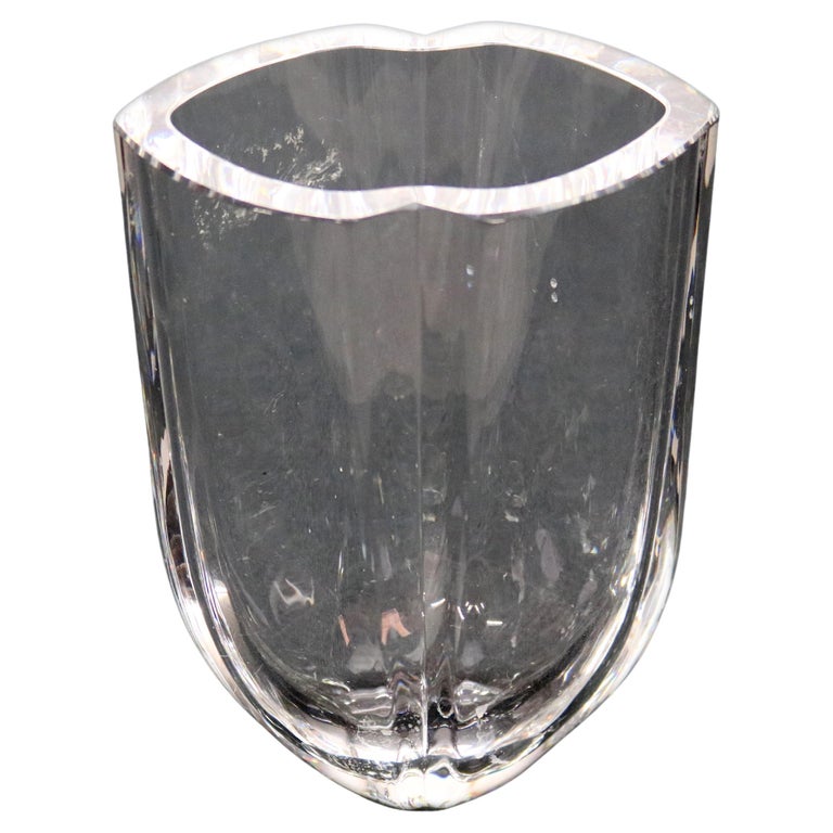 Swedish Kosta Lead Crystal Flower Vase, 20th C at 1stDibs