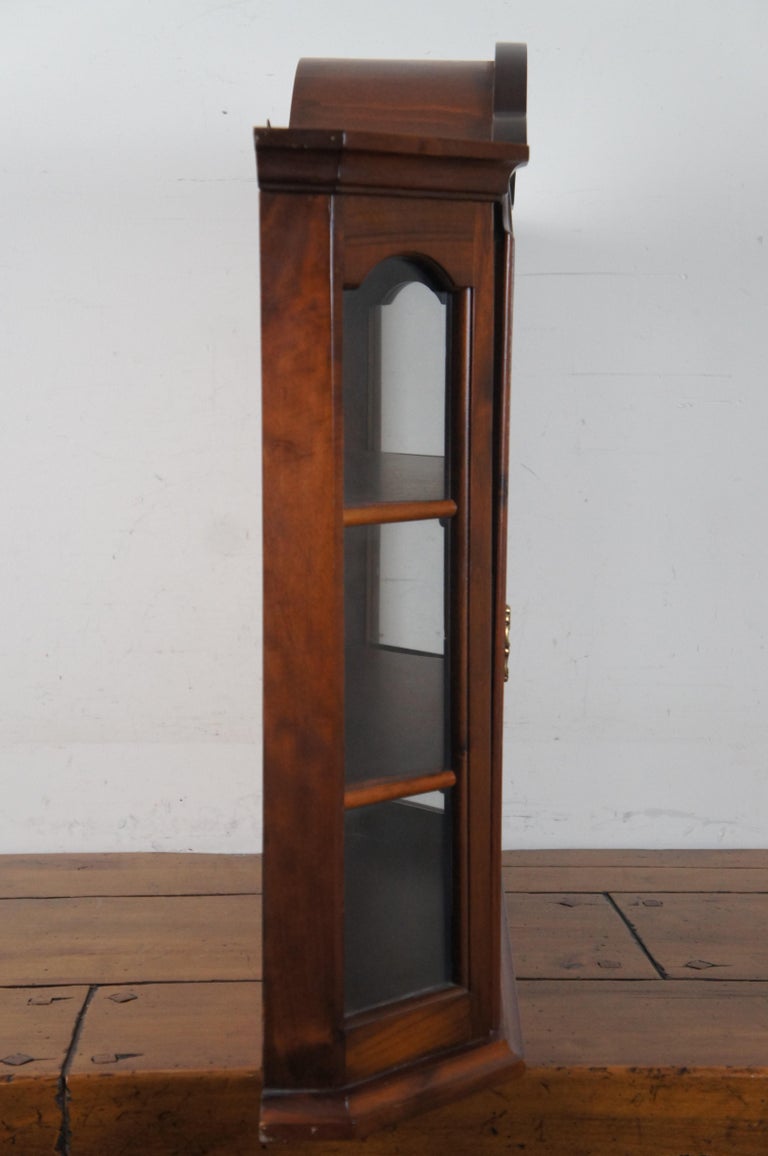 Swedish Mahogany Chippendale Style Wall Hanging Curio Cabinet Display ...