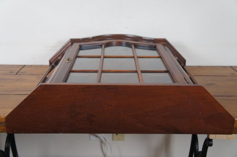 Swedish Mahogany Chippendale Style Wall Hanging Curio Cabinet Display ...