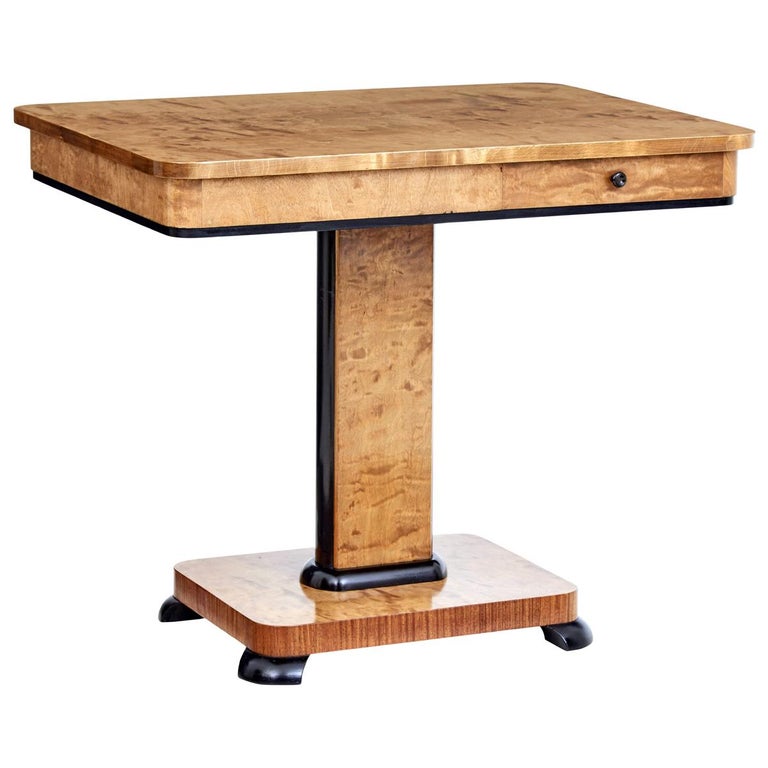 Swedish Mid-20th Century Birch Side Table at 1stDibs
