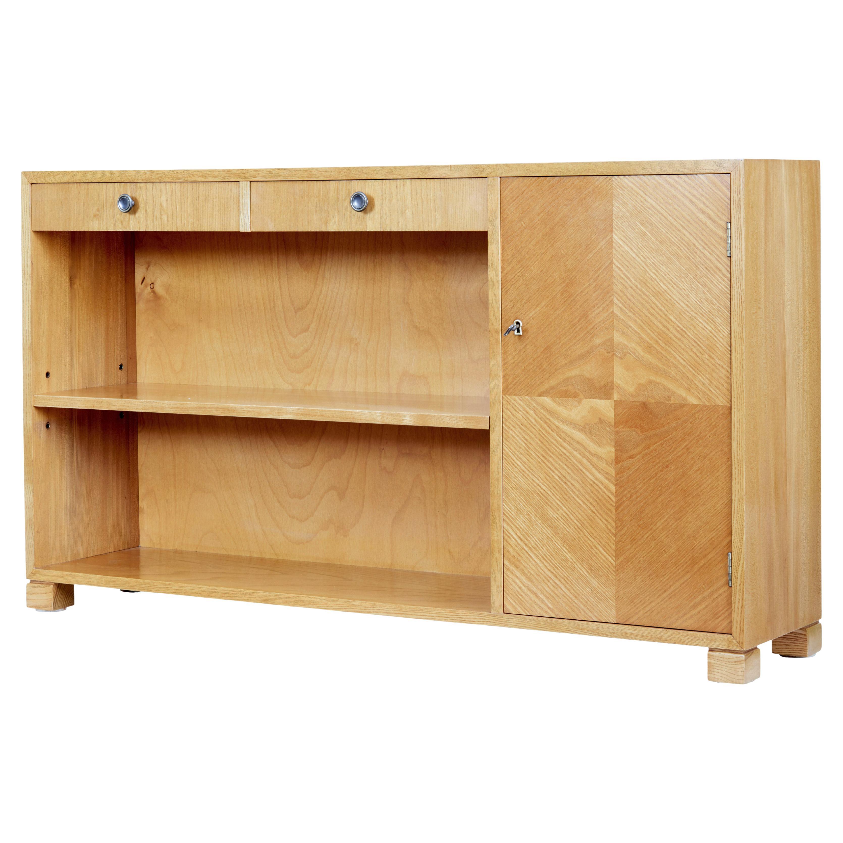 Burr and Elm Mid-20th Century Open Bookcase at 1stDibs