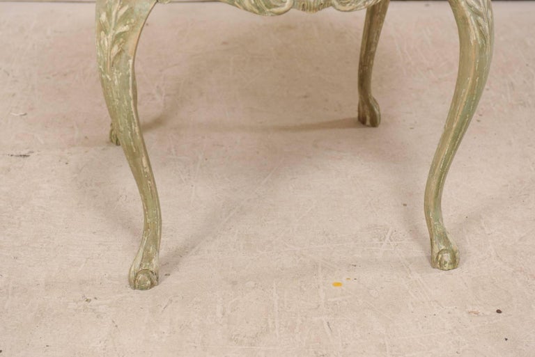 Swedish Mid-20th Century Rococo Style Carved and Painted Wood Round ...