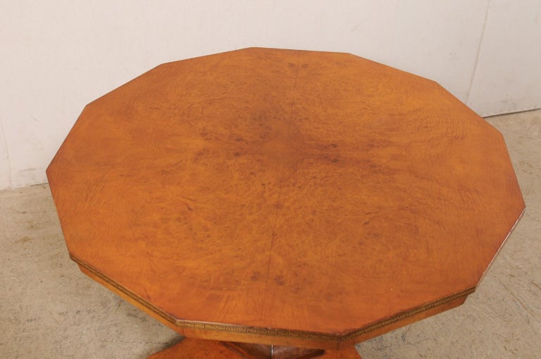 Swedish Mid-Century Dodecagon-Shaped Pedestal Table w/Greek Key Accents ...