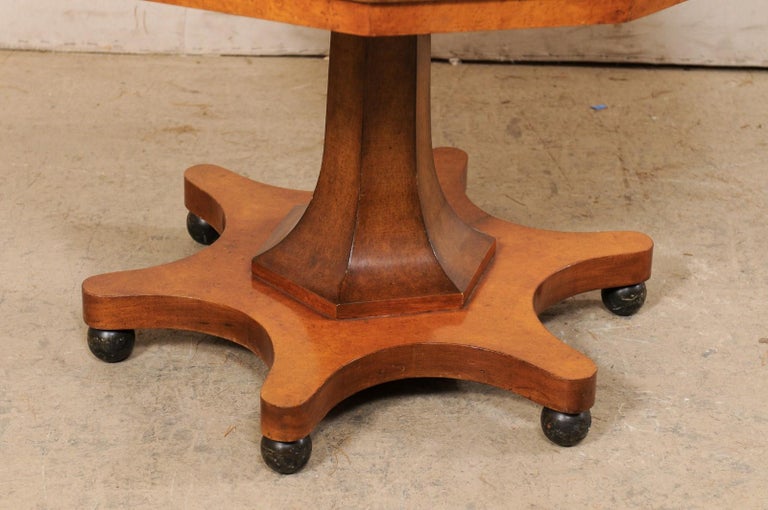 Swedish Mid-Century Dodecagon-Shaped Pedestal Table w/Greek Key Accents ...