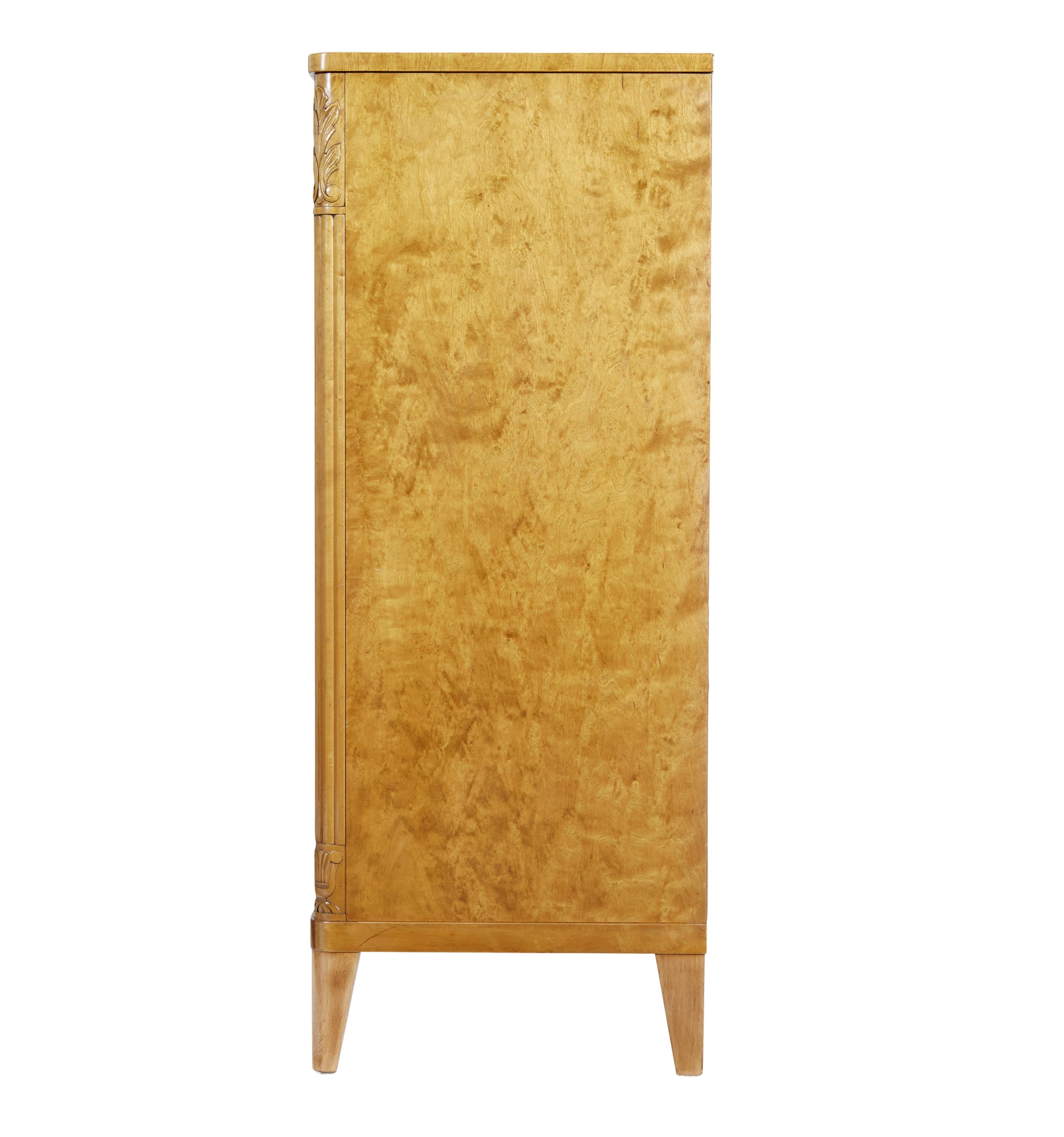 Swedish mid century modern elm and birch sideboard For Sale at 1stDibs