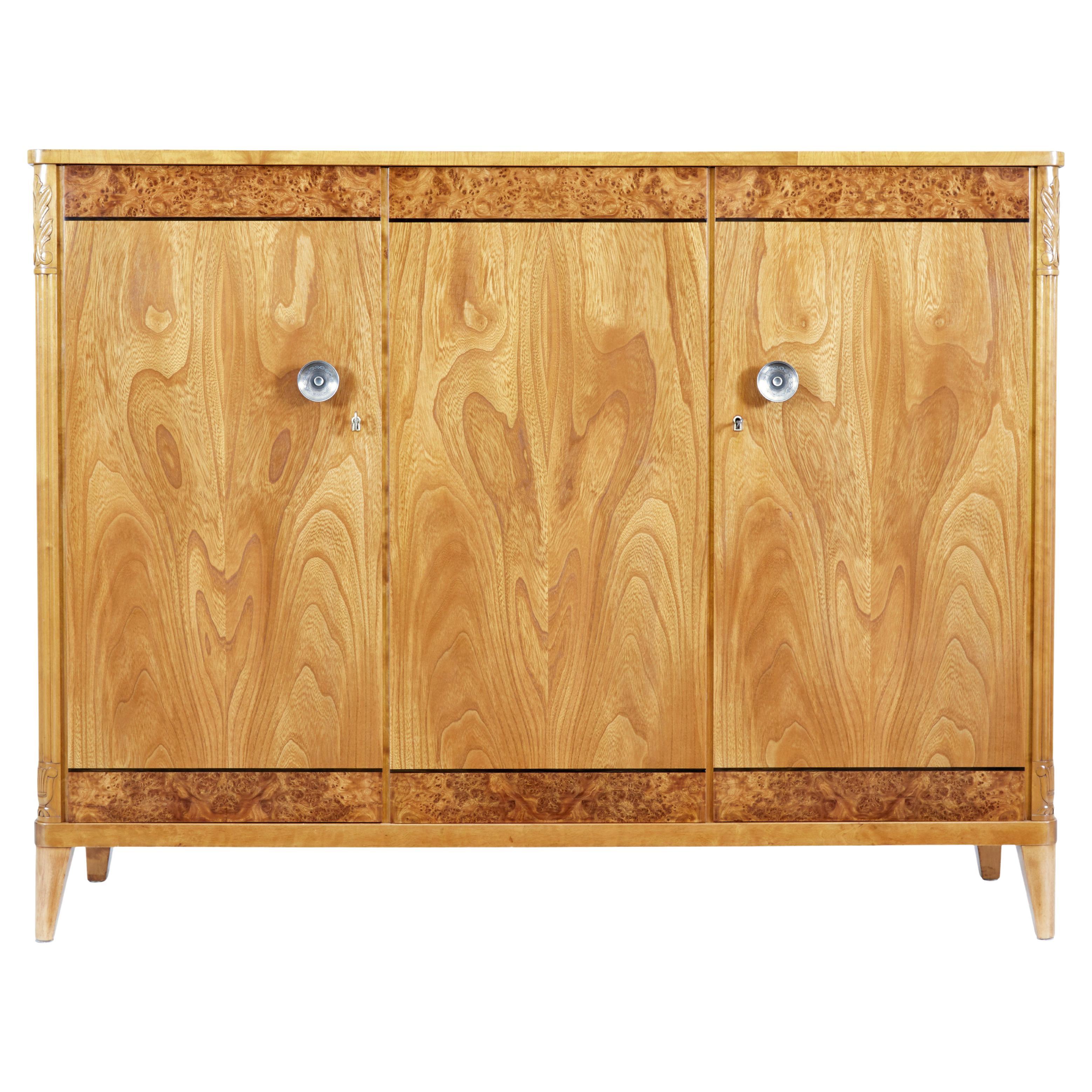 Swedish mid century modern elm and birch sideboard For Sale at 1stDibs