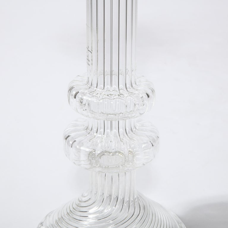 Swedish Mid-Century Modern Sculptural Translucent Channeled Glass ...