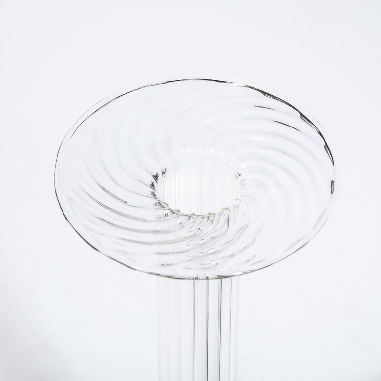 Swedish Mid-Century Modern Sculptural Translucent Channeled Glass ...