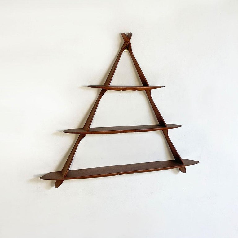 Swedish Mid-Century Modern Triangular Solid Teak Small Bookcase, Vejle ...