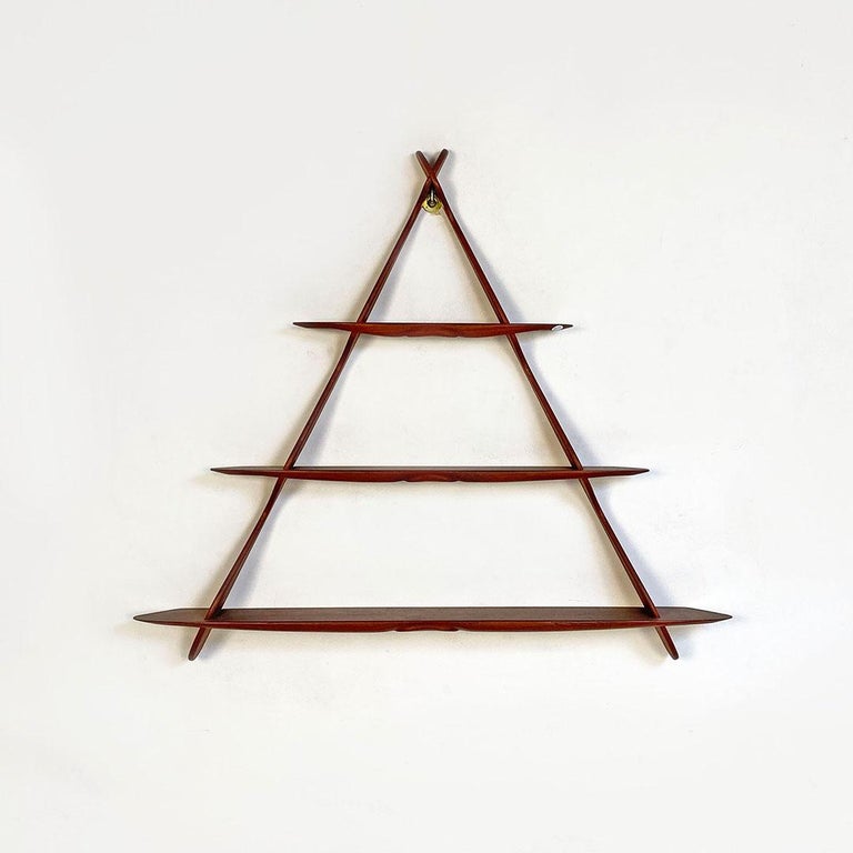 Swedish Mid-Century Modern Triangular Solid Teak Small Bookcase, Vejle ...