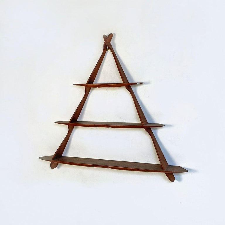 Swedish Mid-Century Modern Triangular Solid Teak Small Bookcase, Vejle ...