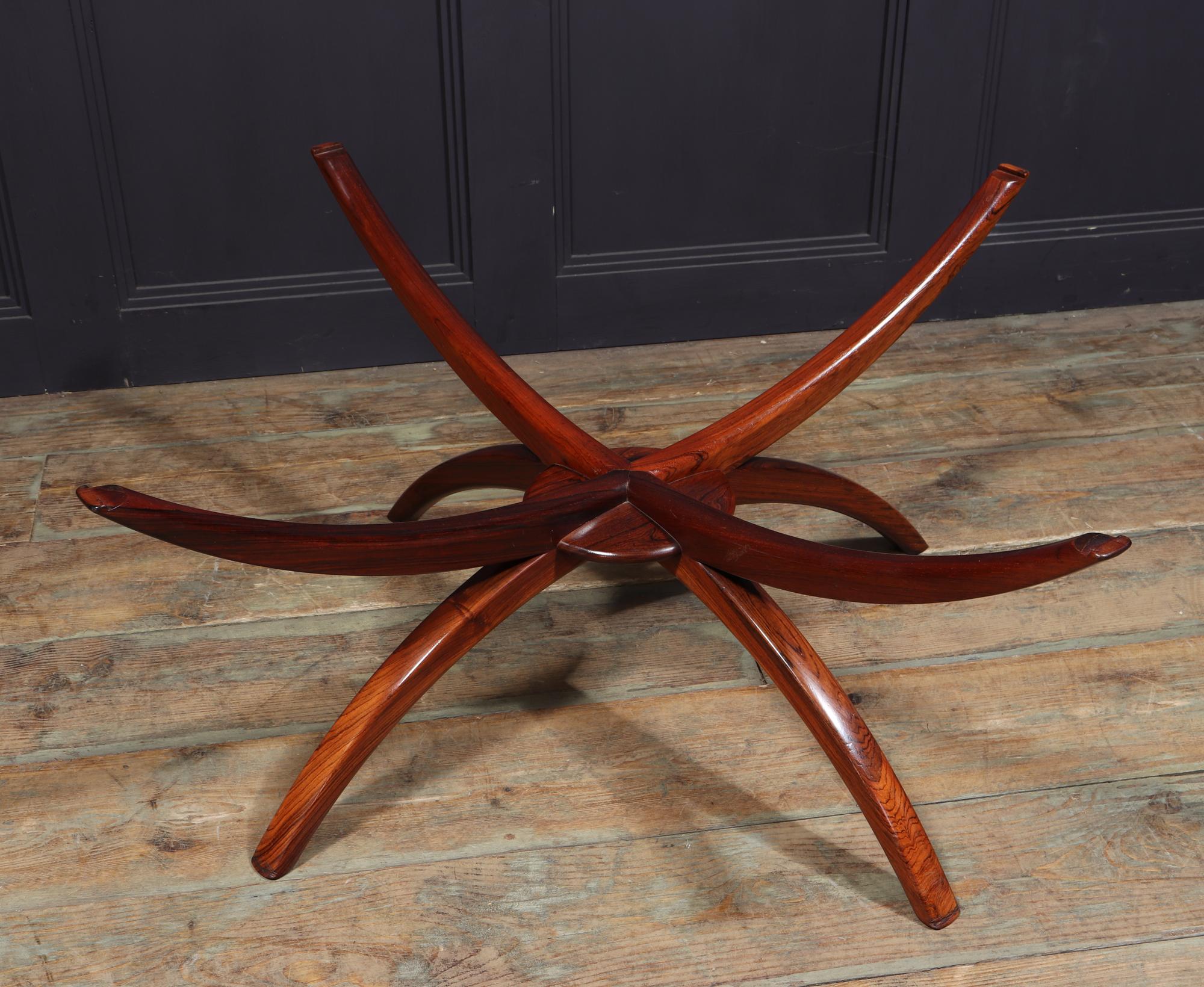 Swedish Midcentury Rosewood and Marble Spider Coffee Table at 1stDibs