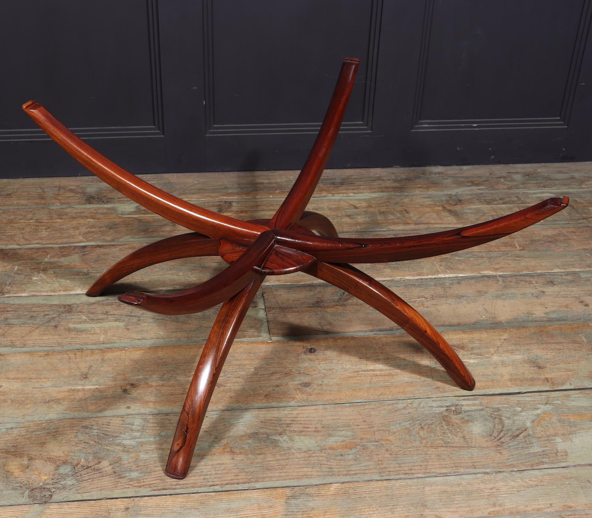 Swedish Midcentury Rosewood and Marble Spider Coffee Table at 1stDibs