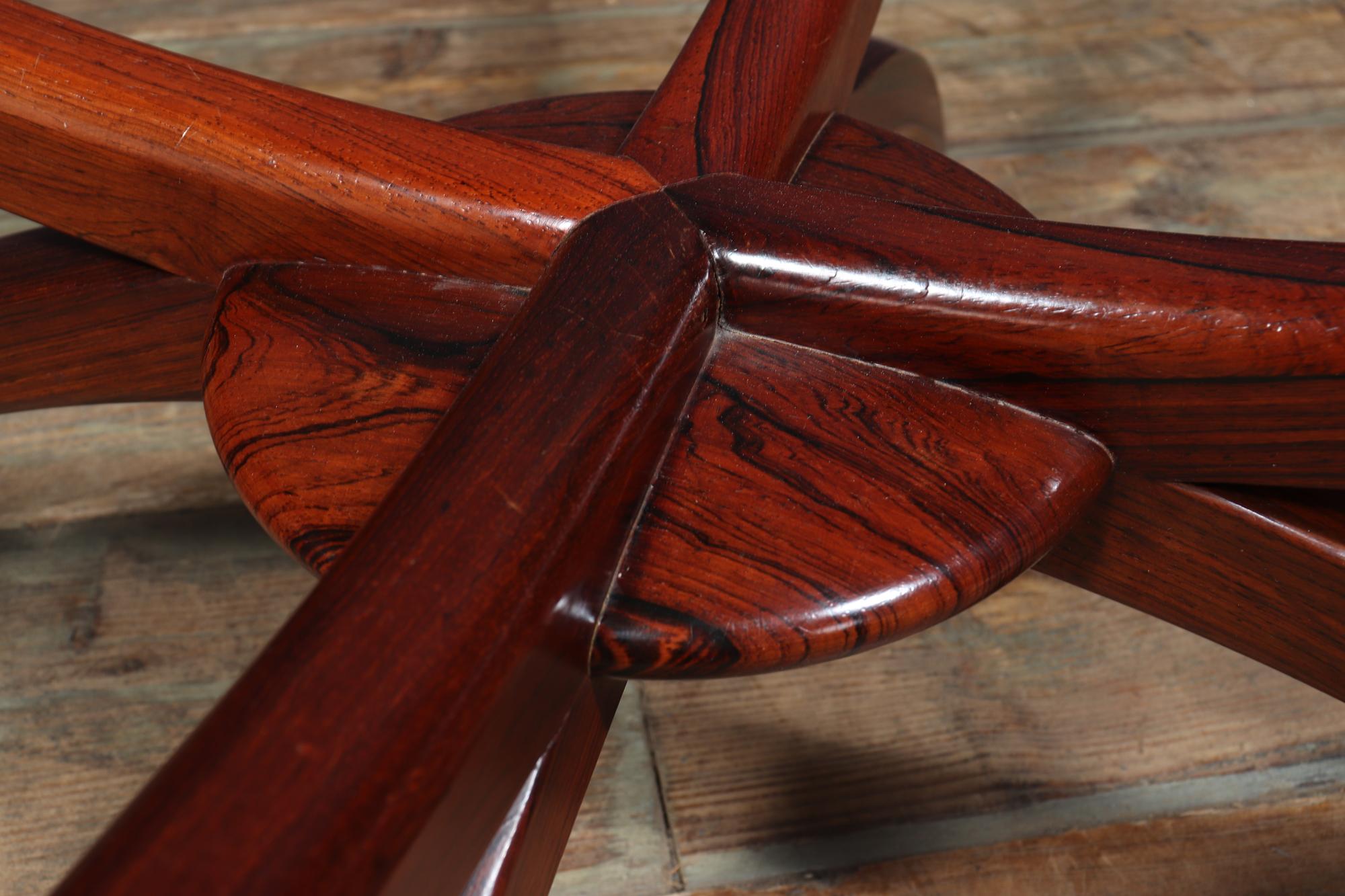 Swedish Midcentury Rosewood and Marble Spider Coffee Table at 1stDibs