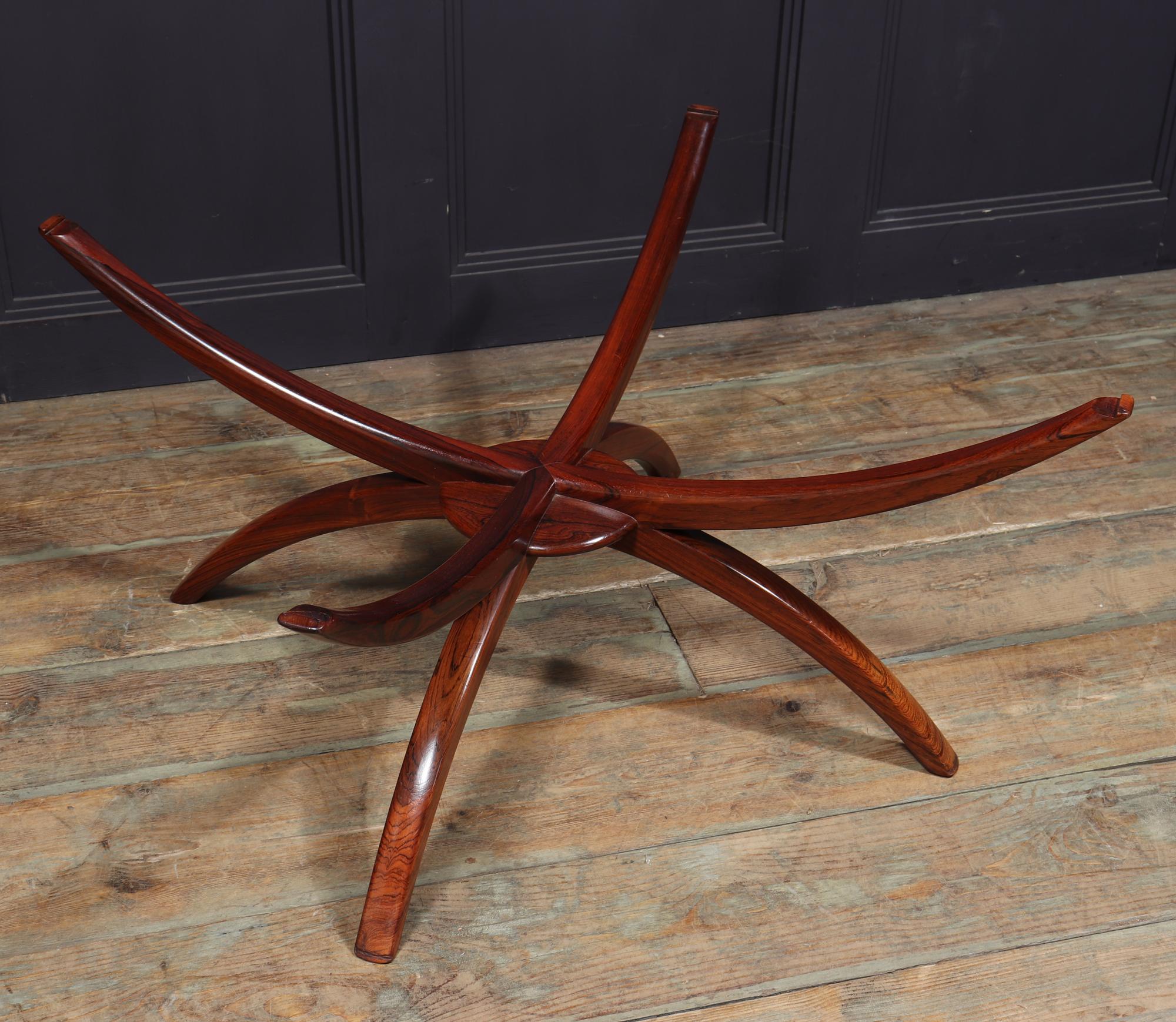 Swedish Midcentury Rosewood and Marble Spider Coffee Table at 1stDibs