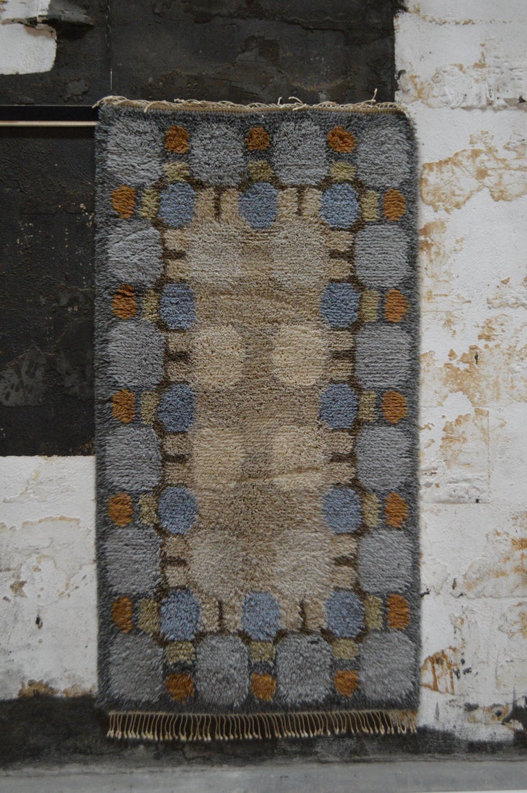 Swedish Midcentury Scandinavian Modern Rya Rug at 1stDibs