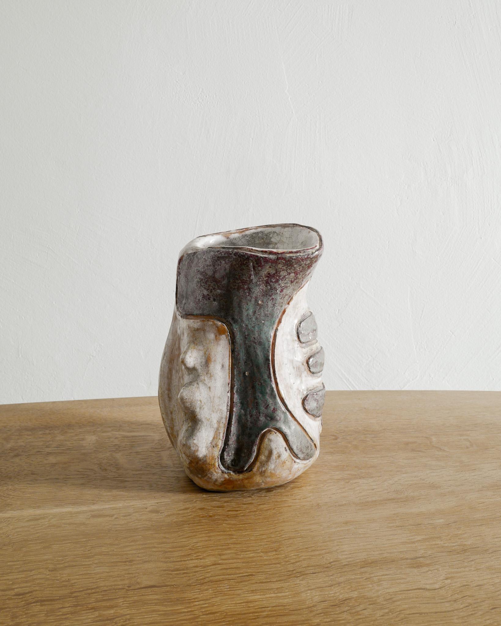 Swedish Mid Century Stoneware Pitcher by Hans Hedberg for Biot France ...