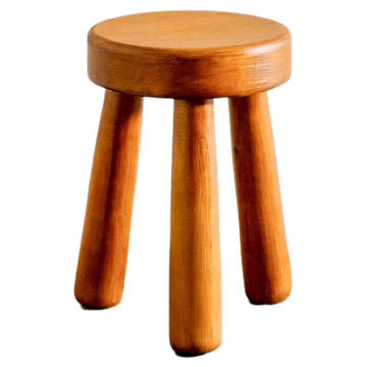 Swedish Mid Century Wooden Low Stool in Stained Pine by Gröning Design ...