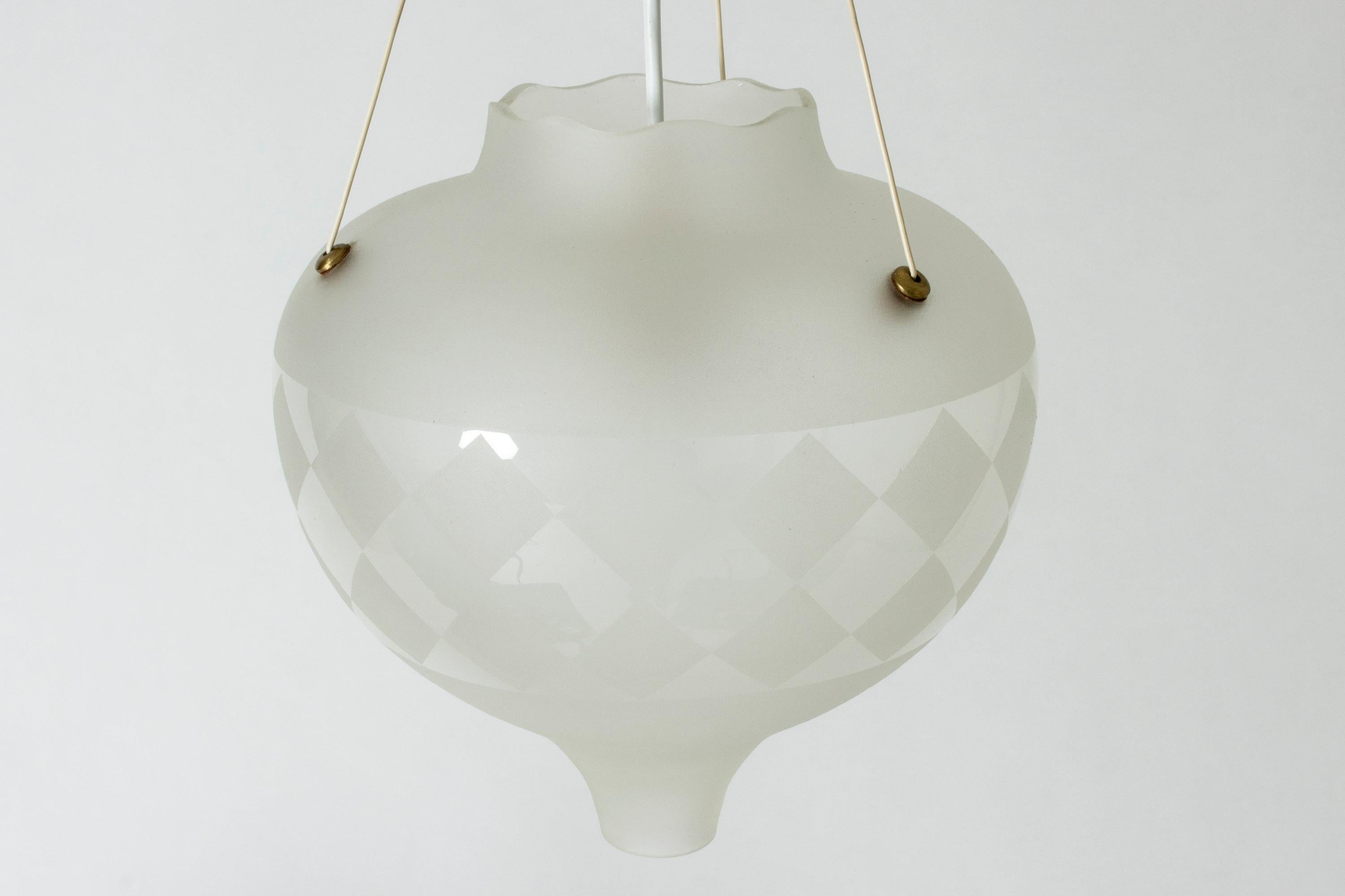 Swedish Midcentury Brass and Glass Ceiling Light, Sweden, 1940s at ...