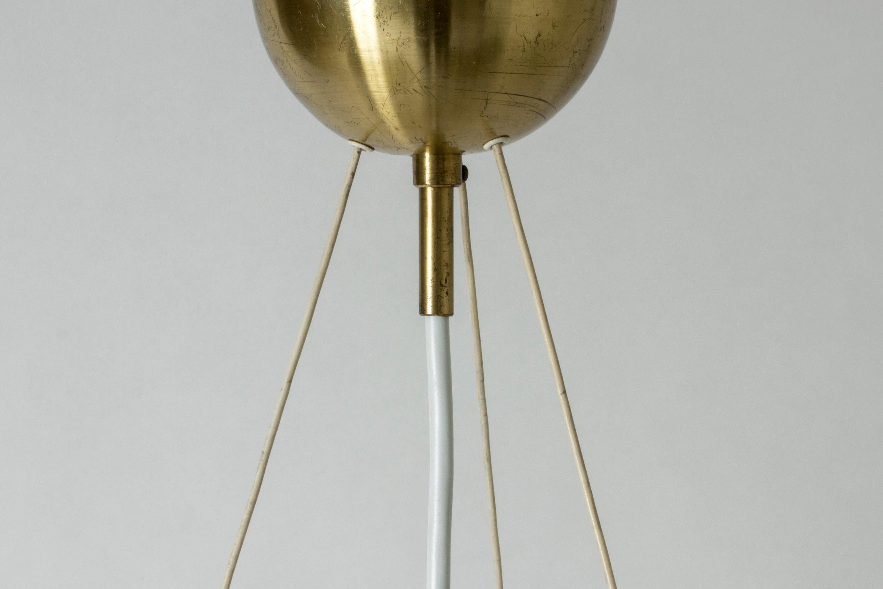 Swedish Midcentury Brass and Glass Ceiling Light, Sweden, 1940s at ...
