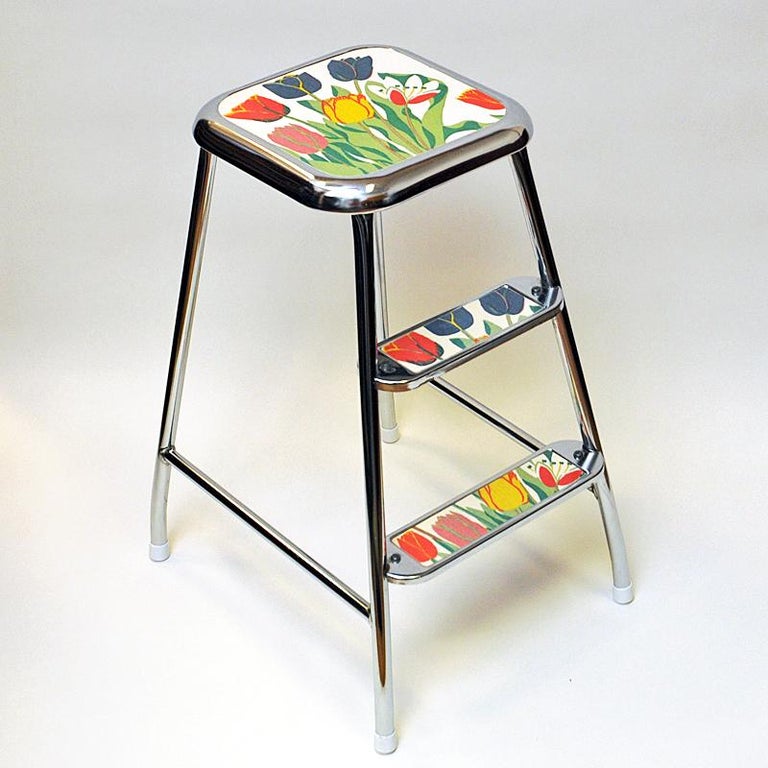 Swedish midcentury step stool of chromed steel by Awab 1950s For Sale ...