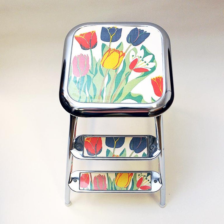 Swedish midcentury step stool of chromed steel by Awab 1950s For Sale ...