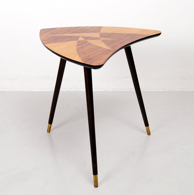 Swedish Midcentury Triangle Shaped Side Table, 1950s at 1stDibs