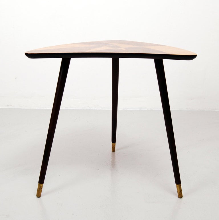 Swedish Midcentury Triangle Shaped Side Table, 1950s at 1stDibs