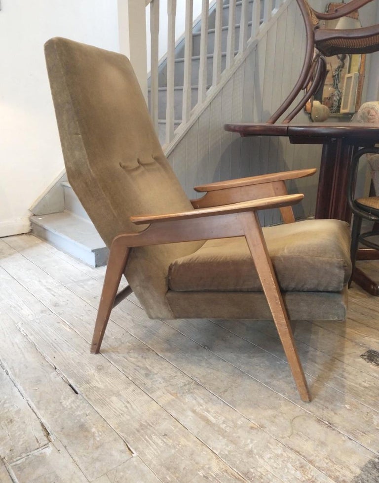 Swedish Midcentury Upholstered Lounge Chair For Sale at 1stDibs