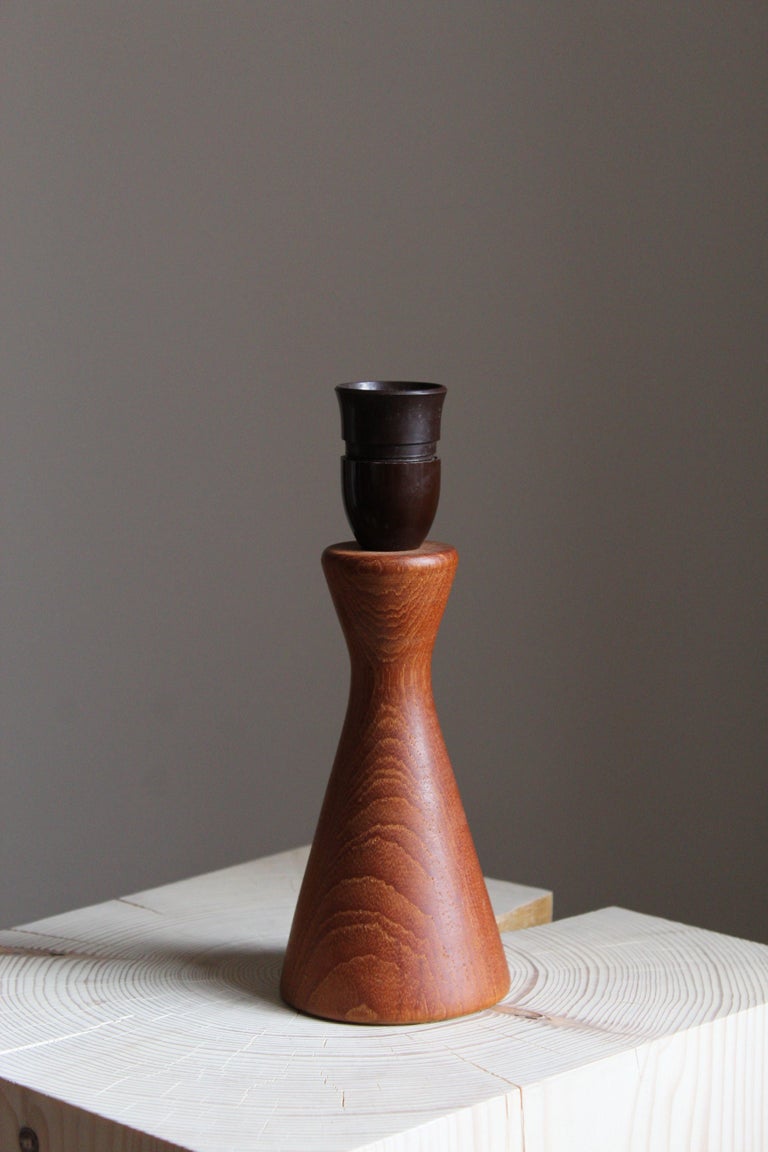 Swedish, Minimalist Table Lamp, Solid Teak, Sweden, 1960s For Sale at ...