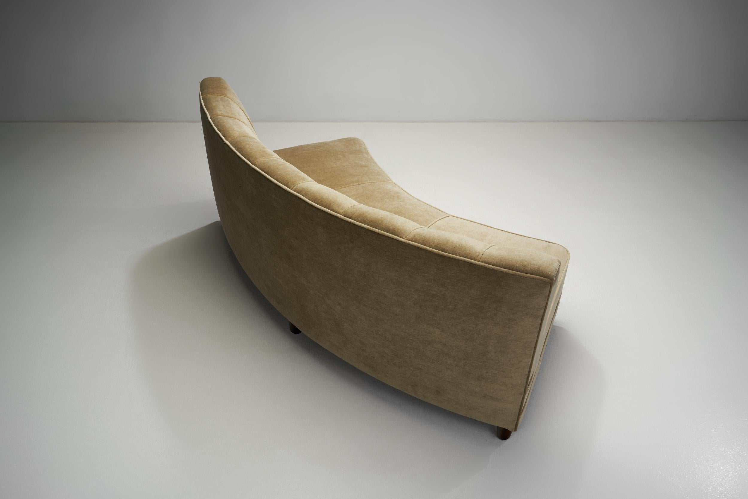 Swedish Modern Angular Three-Seater Sofa with Solid Wood Legs, Sweden ...