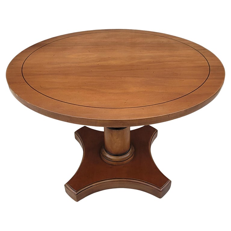 Swedish Modern Art Deco Style Fruitwood Round Pedestal End or Side ...