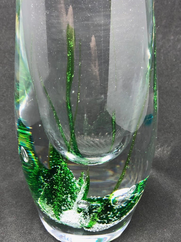 Swedish Modern Art Glass Seaweed Vase Vicke Lindstrand for Kosta Boda ...