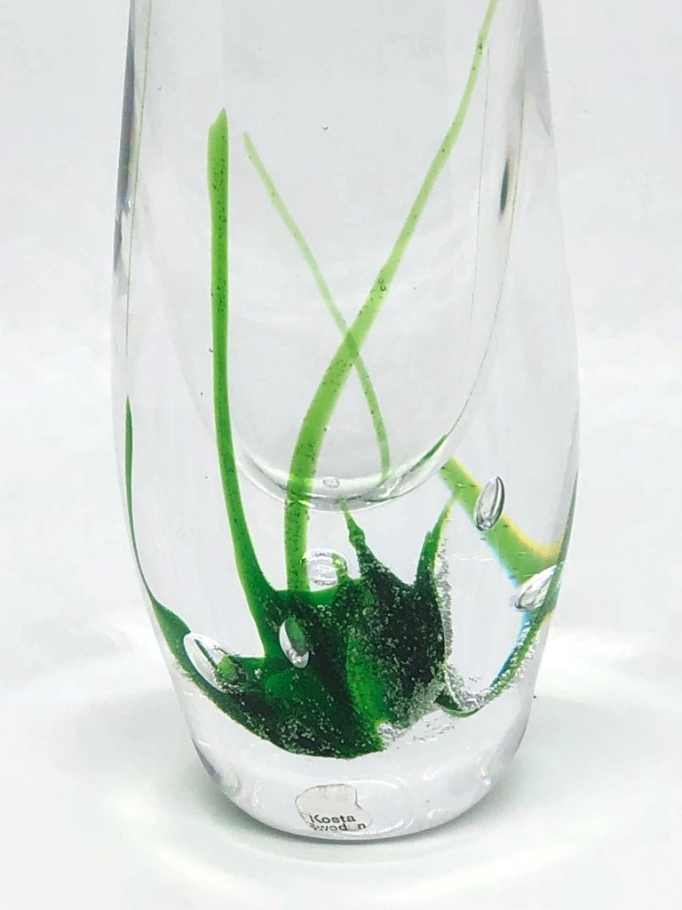 Swedish Modern Art Glass Seaweed Vase Vicke Lindstrand for Kosta Boda ...