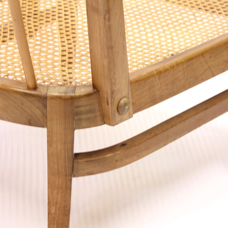 Swedish Modern Birch, Bambu and Rattan Longe Chair, Attr. to Otto ...