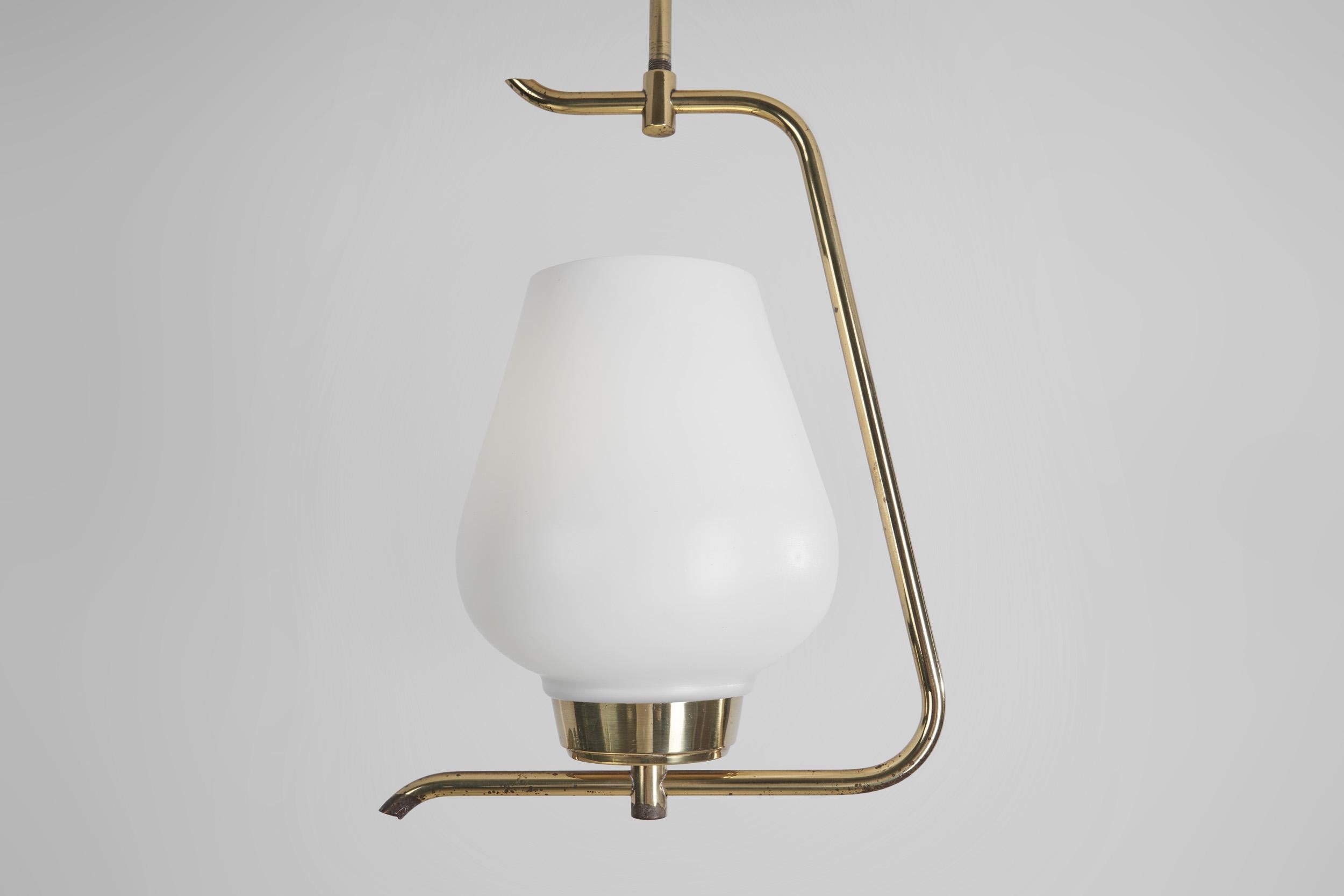 Swedish Modern Brass Ceiling Lamp, Sweden, 1950s at 1stDibs