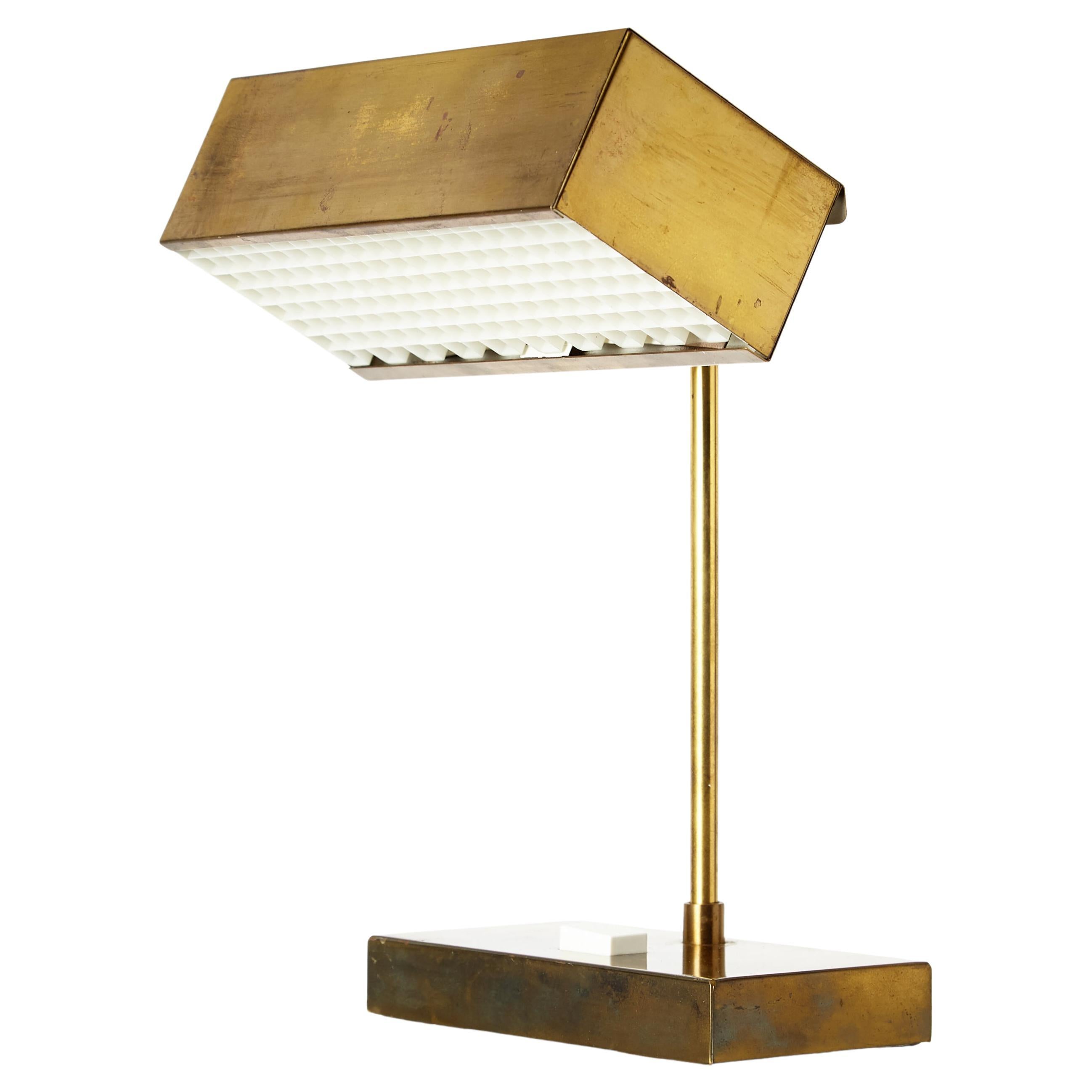 Swedish Modern Brass Desk Lamp, 1970s at 1stDibs